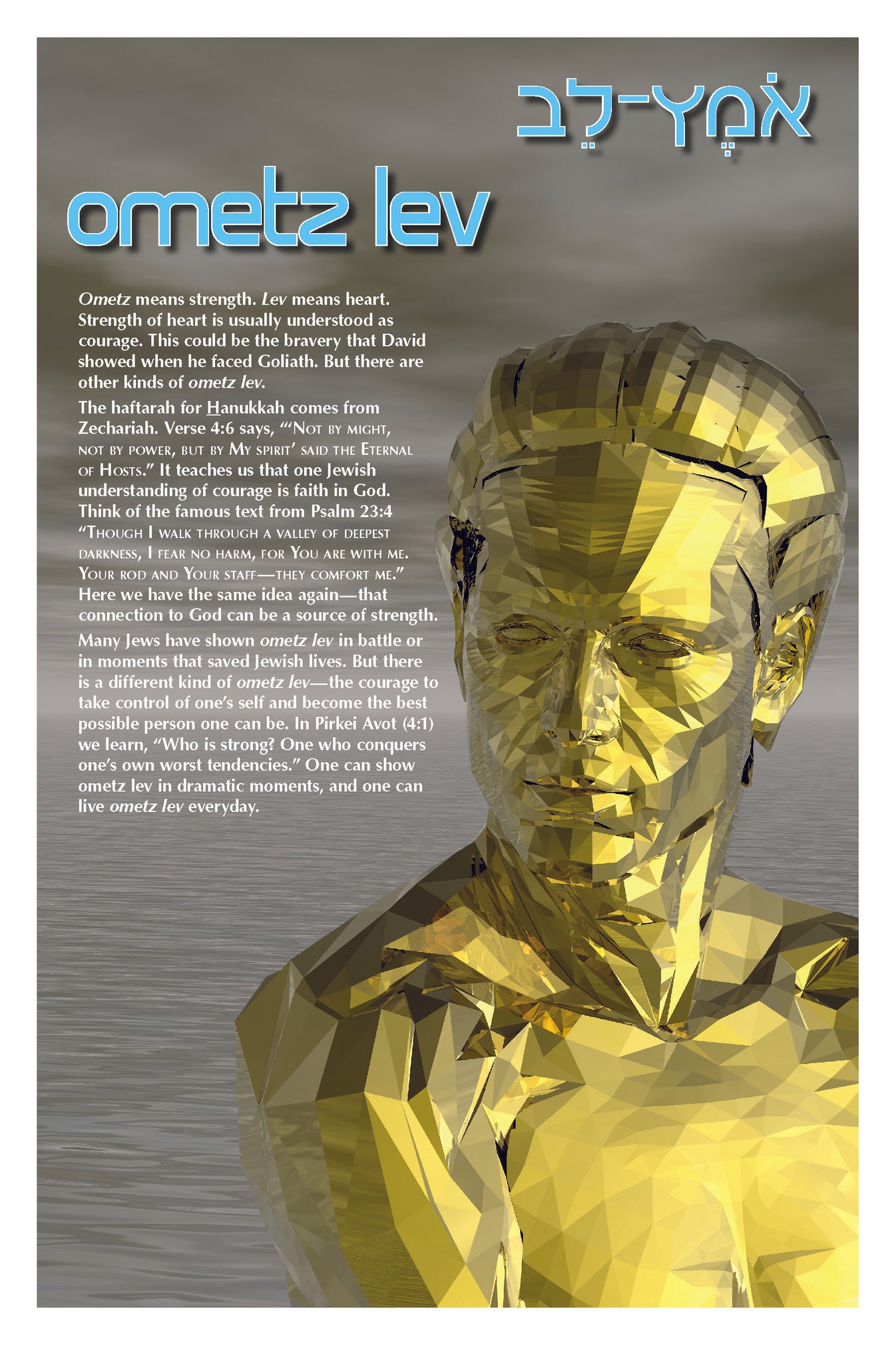 Living Jewish Values - Ometz Lev Poster – Torah Aura Productions